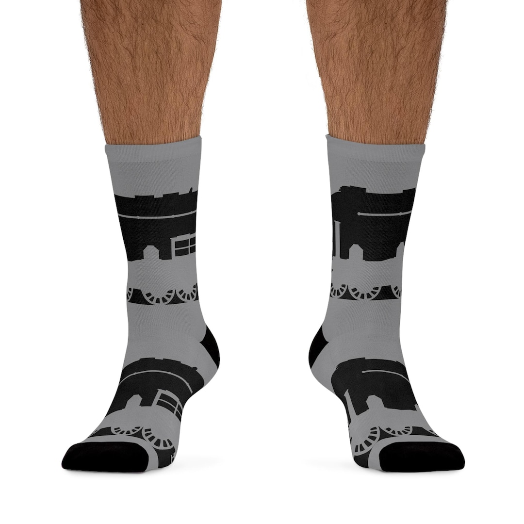 Shadow Steam Engines_grey and Black Socks - Etsy