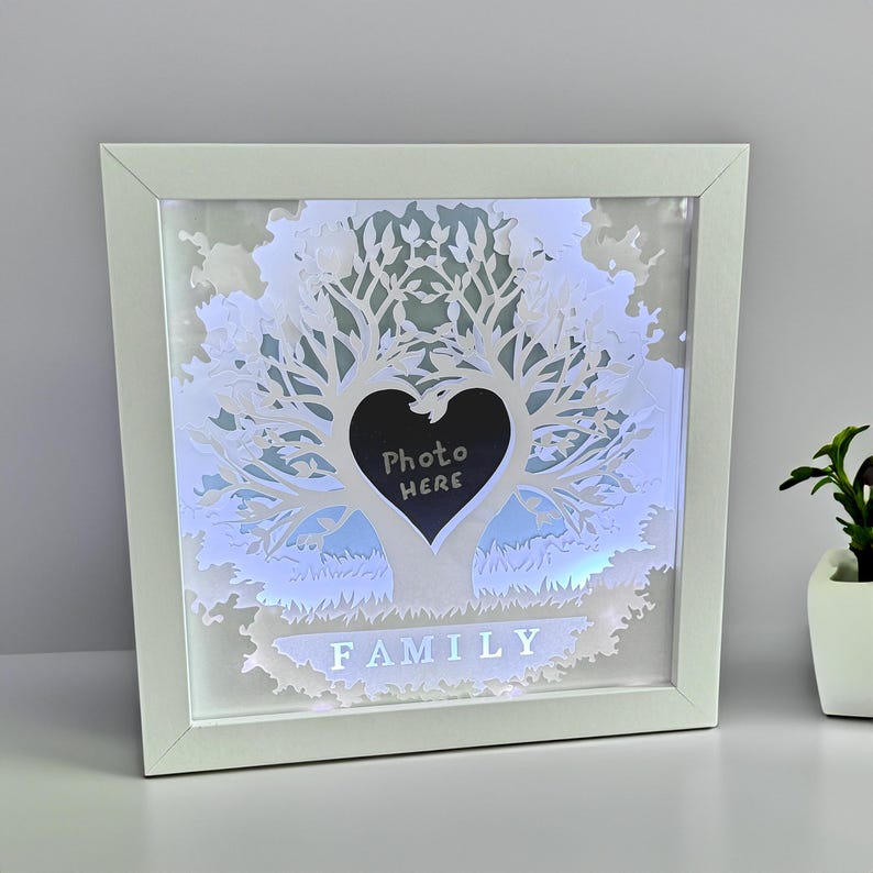 Family Tree Photo Shadow Box, Light Up, Fairy Lights, Home Decoration ...