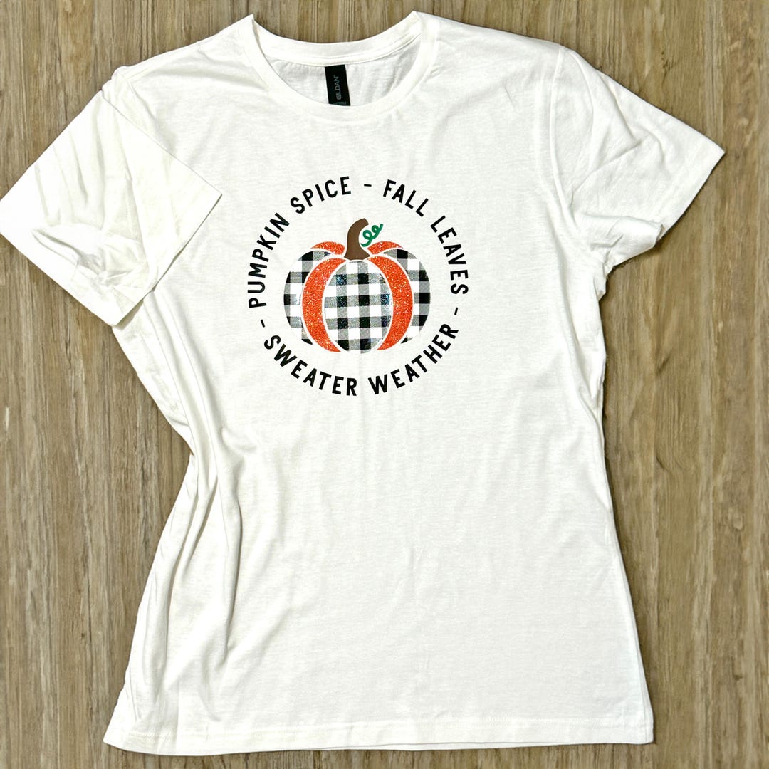 Custom Fall Pumpkin T-shirt: Glitter HTV Design - Etsy