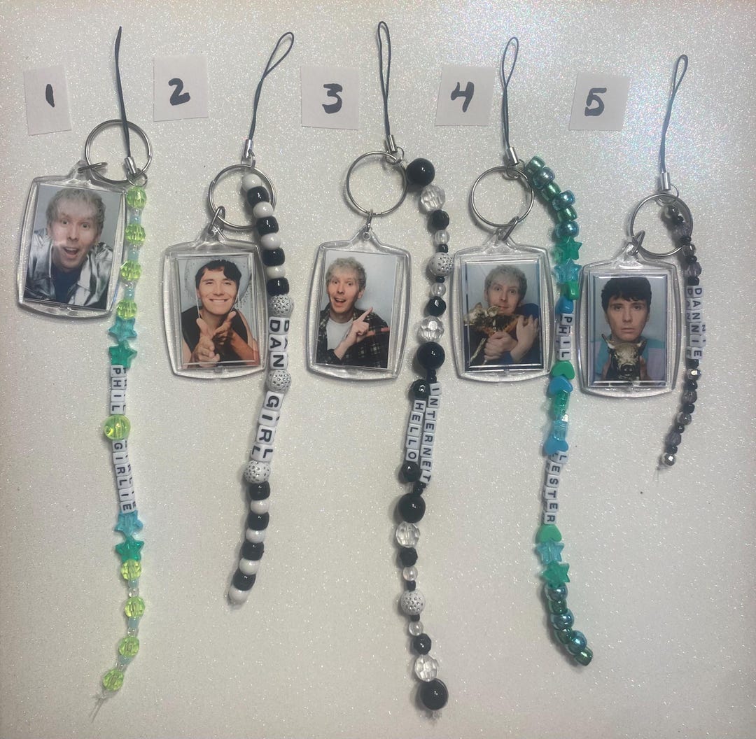 Dan and Phil Phone Charm With Photo Keychain - Etsy