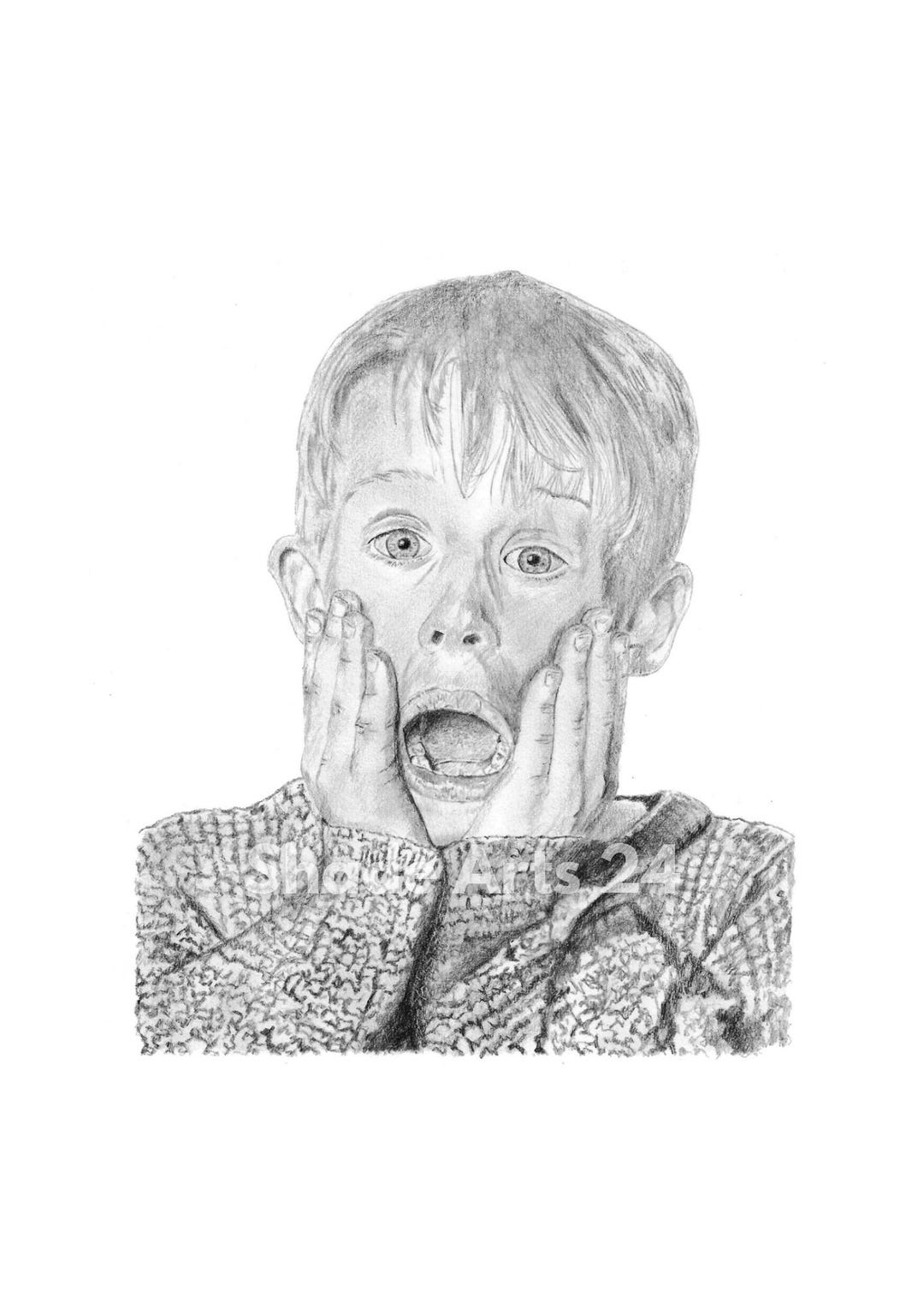 KEVIN Mccallister Home Alone Pencil Portrait Drawing Print A5 - Etsy