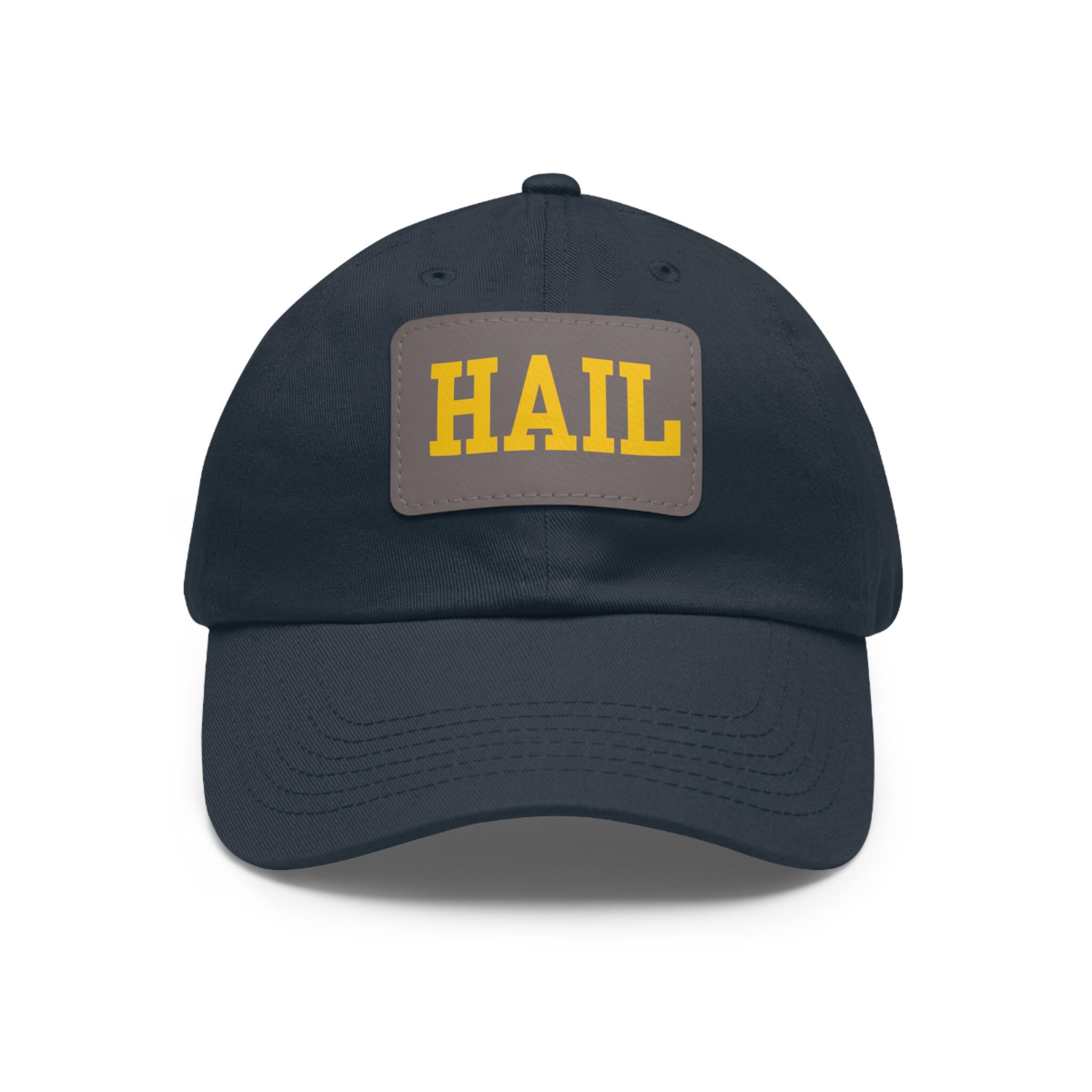 Michigan Football Dad Hat With Leather Patch, Go Blue Wolverine Cap ...