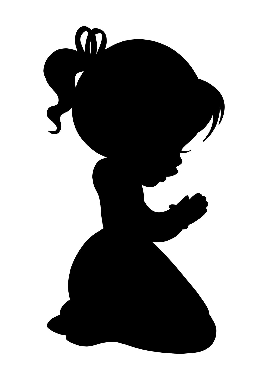 Praying Girl Silhouette, Christening, Communion (svg, Png, Jpg, Pdf) - Etsy