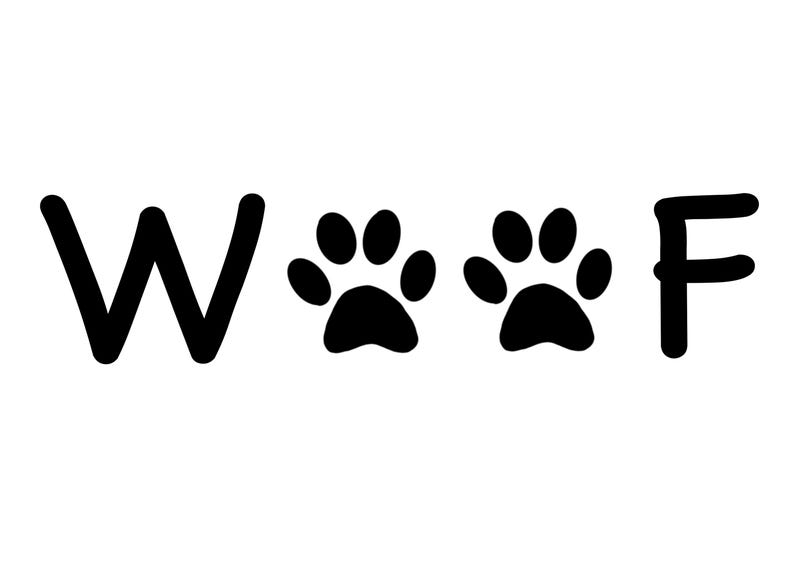 Woof Dog Paw Print (svg, Png, Jpg, Pdf), Dog Lover - Etsy