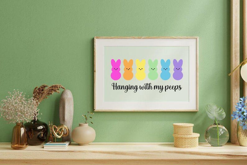 Hanging With My Peeps Easter Bunny SVG: Colorful Easter Shirts (digital ...