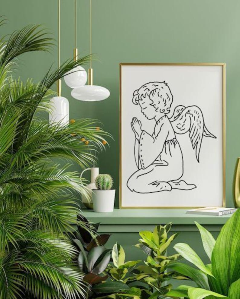 Praying Angel Svg, Png, Jpg, Pdf, Files for Cricut, Pray, Angel Clipart ...