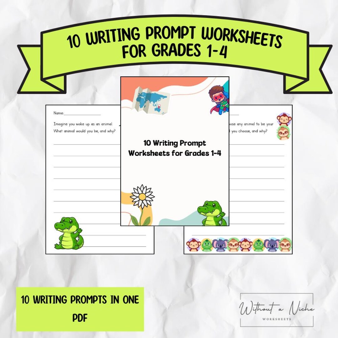 10 Writing Prompts for Grades 1-4 - Etsy