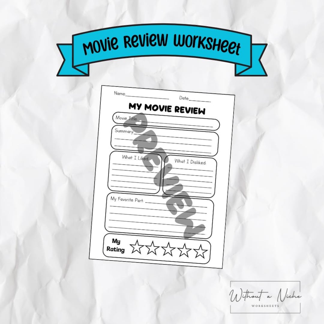 Movie Review Worksheet - Etsy