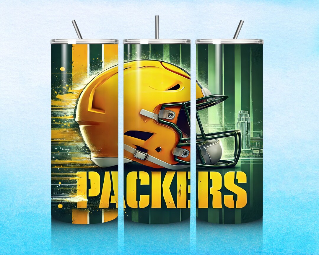 Packers 20oz Skinny Tumbler Wrap PNG Packers Sublimation Tumbler PNG ...