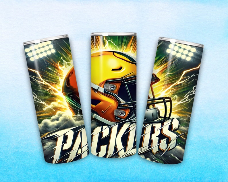 Packers 20oz Skinny Tumbler Wrap PNG Packers Sublimation Tumbler PNG ...