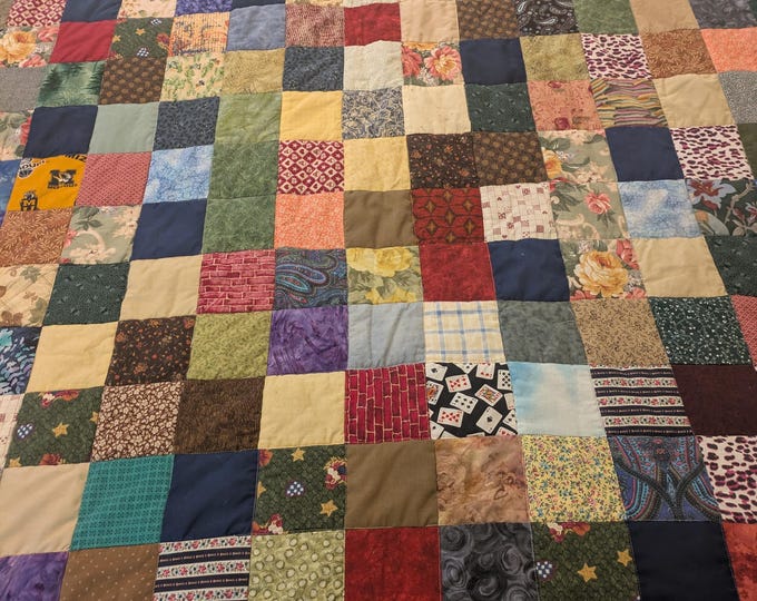 Homemade Calico Patchwork Quilt Twin Size - Etsy