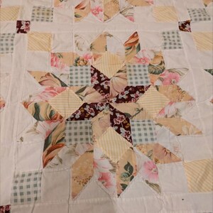 Vintage Starburst Patchwork Quilt Queen Size 86x94 - Etsy