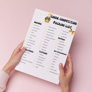 Cheer Competition Packing List, Cheerleading - Etsy