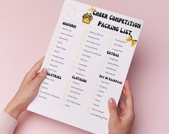 Cheer Competition Packing List - Etsy
