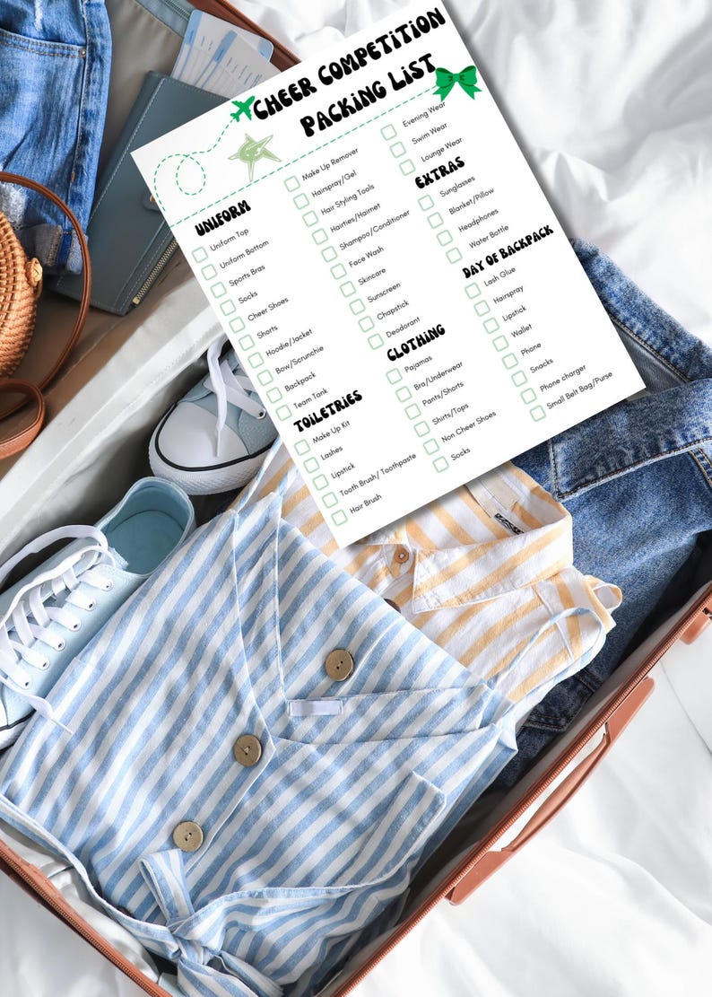 Cheer Competition Packing List, Cheerleading - Etsy
