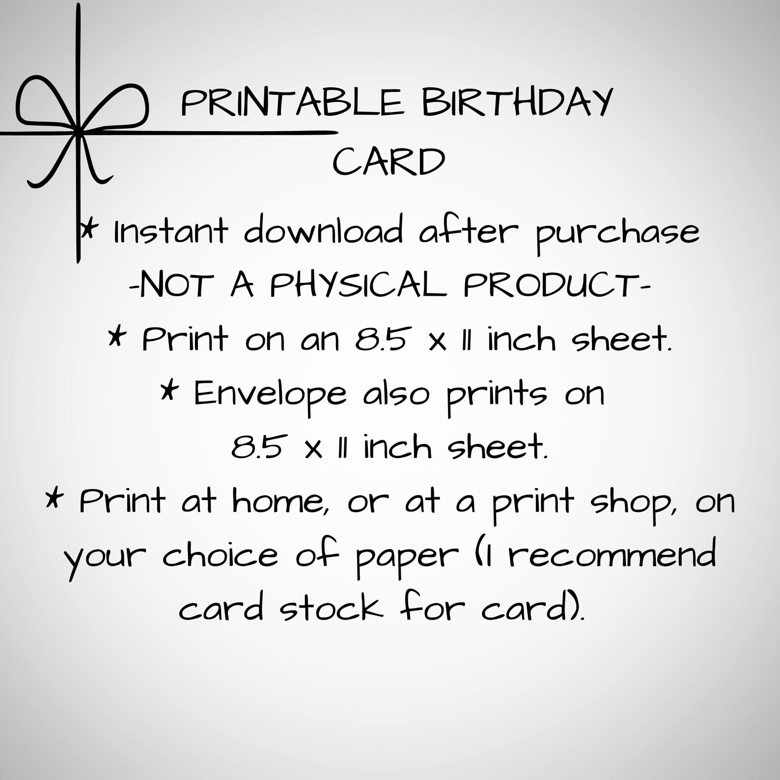 Printable Birthday Card Digital Download Birthday Card and Envelope ...
