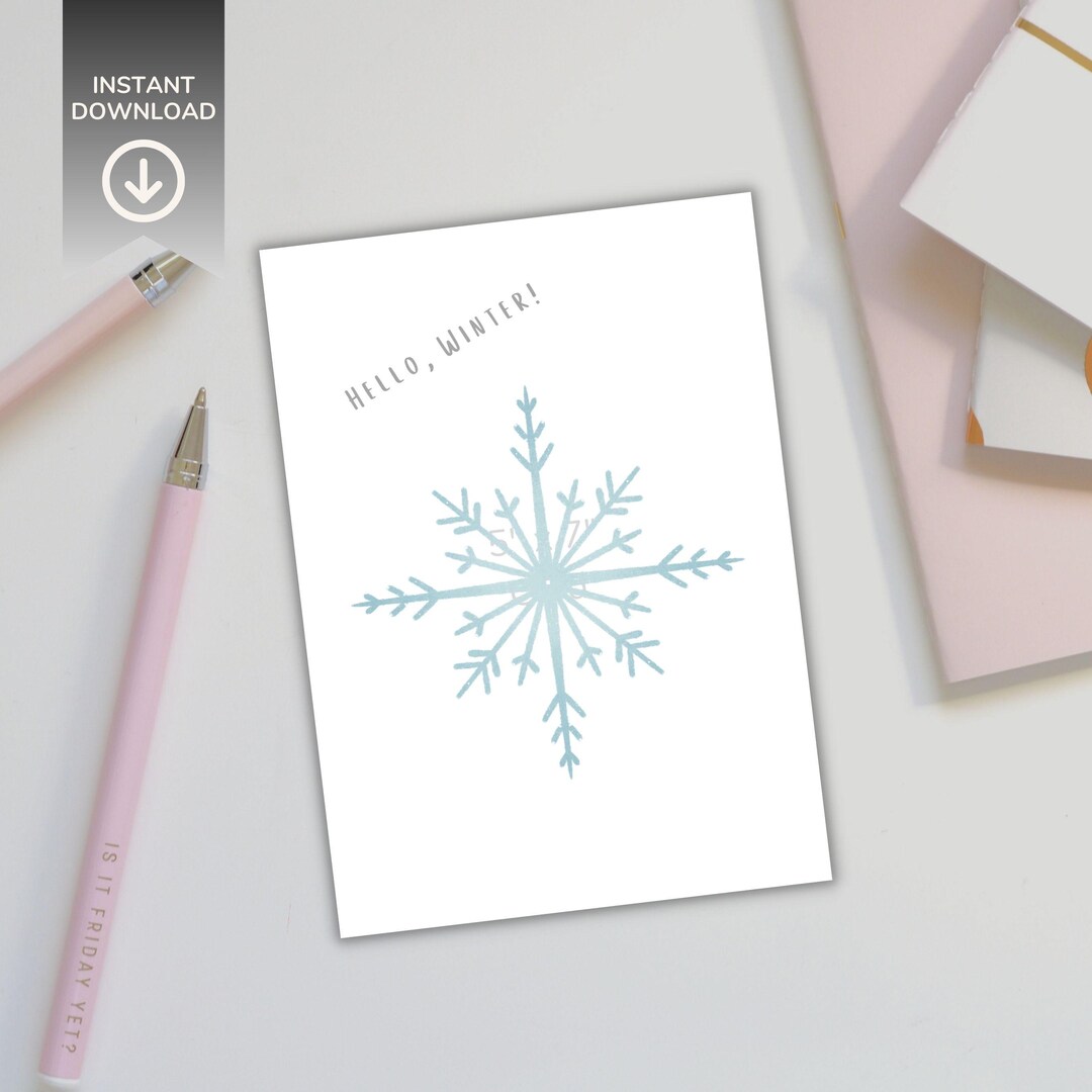 Printable Holiday Card Digital Download Greeting Card and Envelope ...