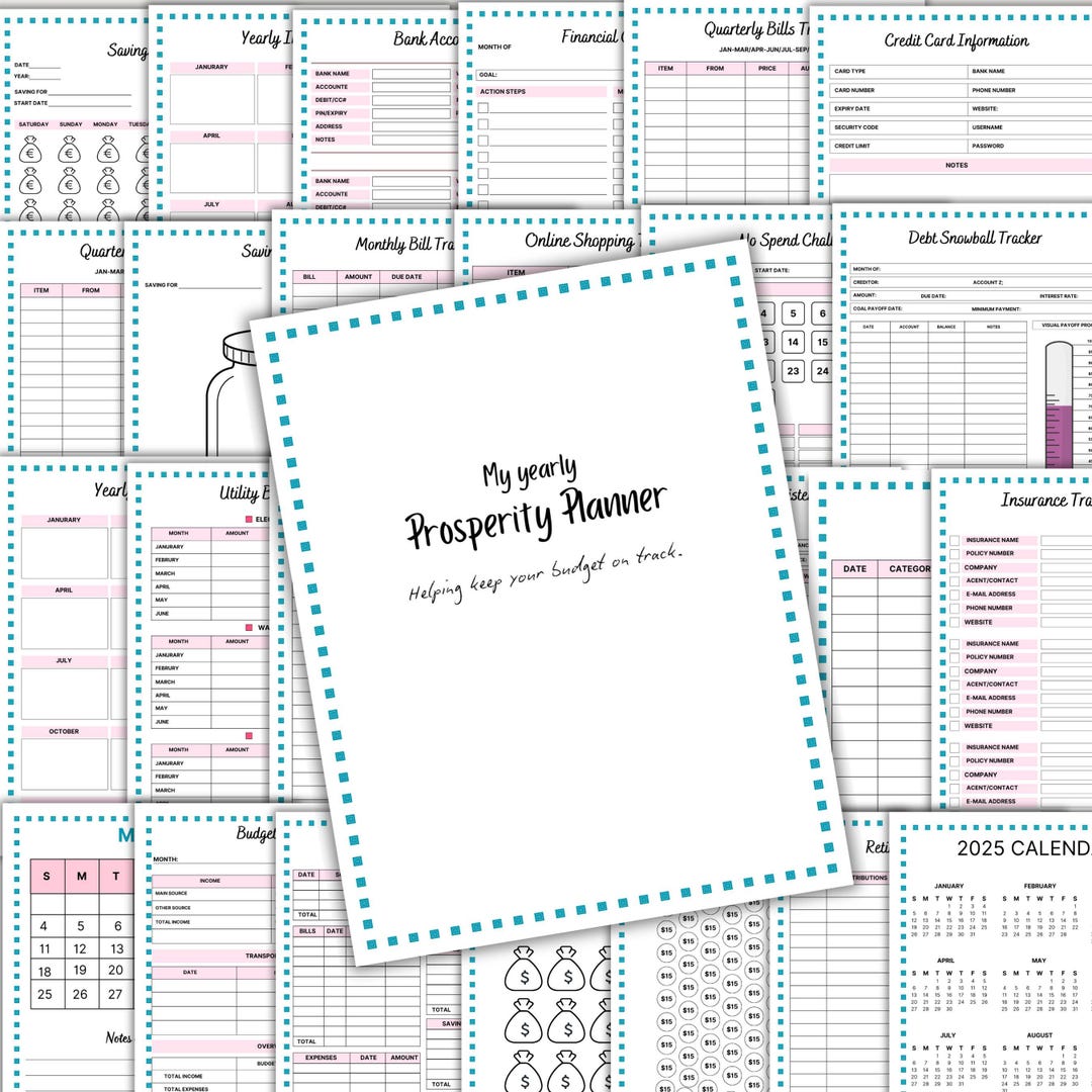 Printable Budget Planner 2025 Calendar Digital Finance Binder Simple ...