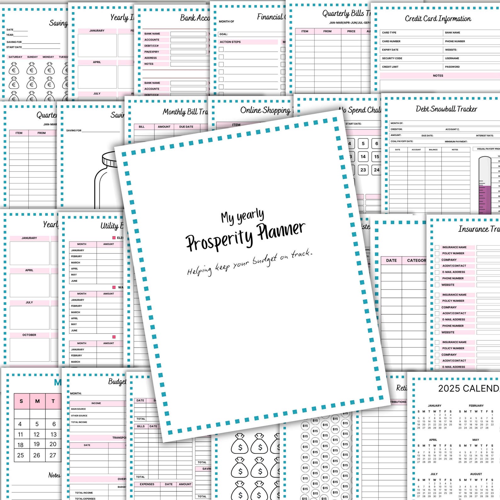 Printable Budget Planner 2025 Calendar Digital Finance Binder Simple ...