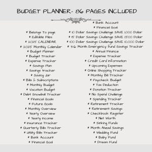 Printable Budget Planner 2025 Calendar Digital Finance Binder Simple ...