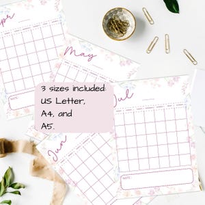 Printable 2025 Calendar Planner Digital Binder Floral Design Monthly ...