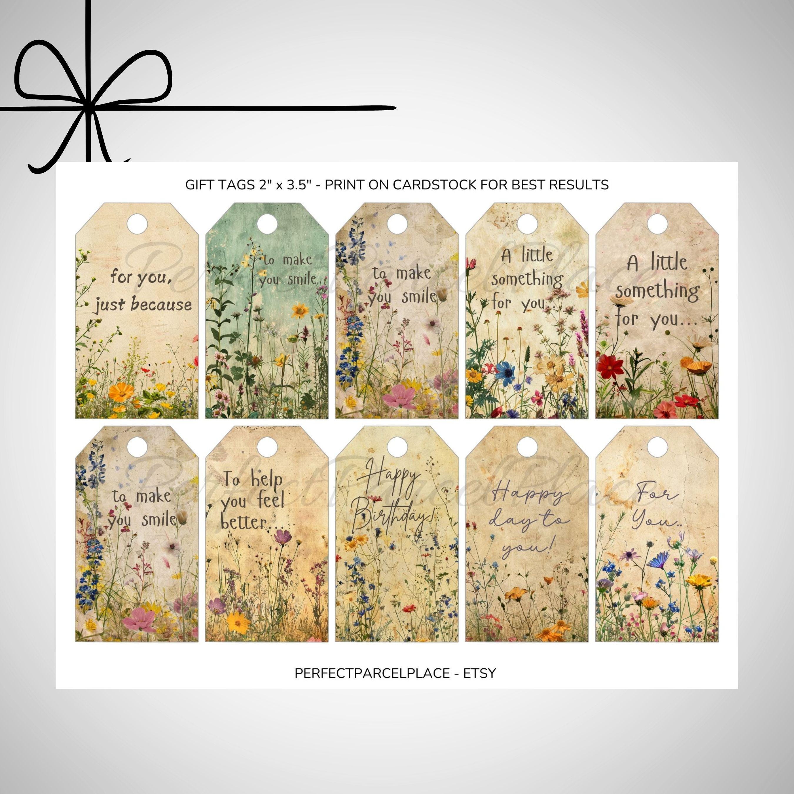 Floral Garden Gift Tags: Printable Variety Bundle (PDF) - Etsy