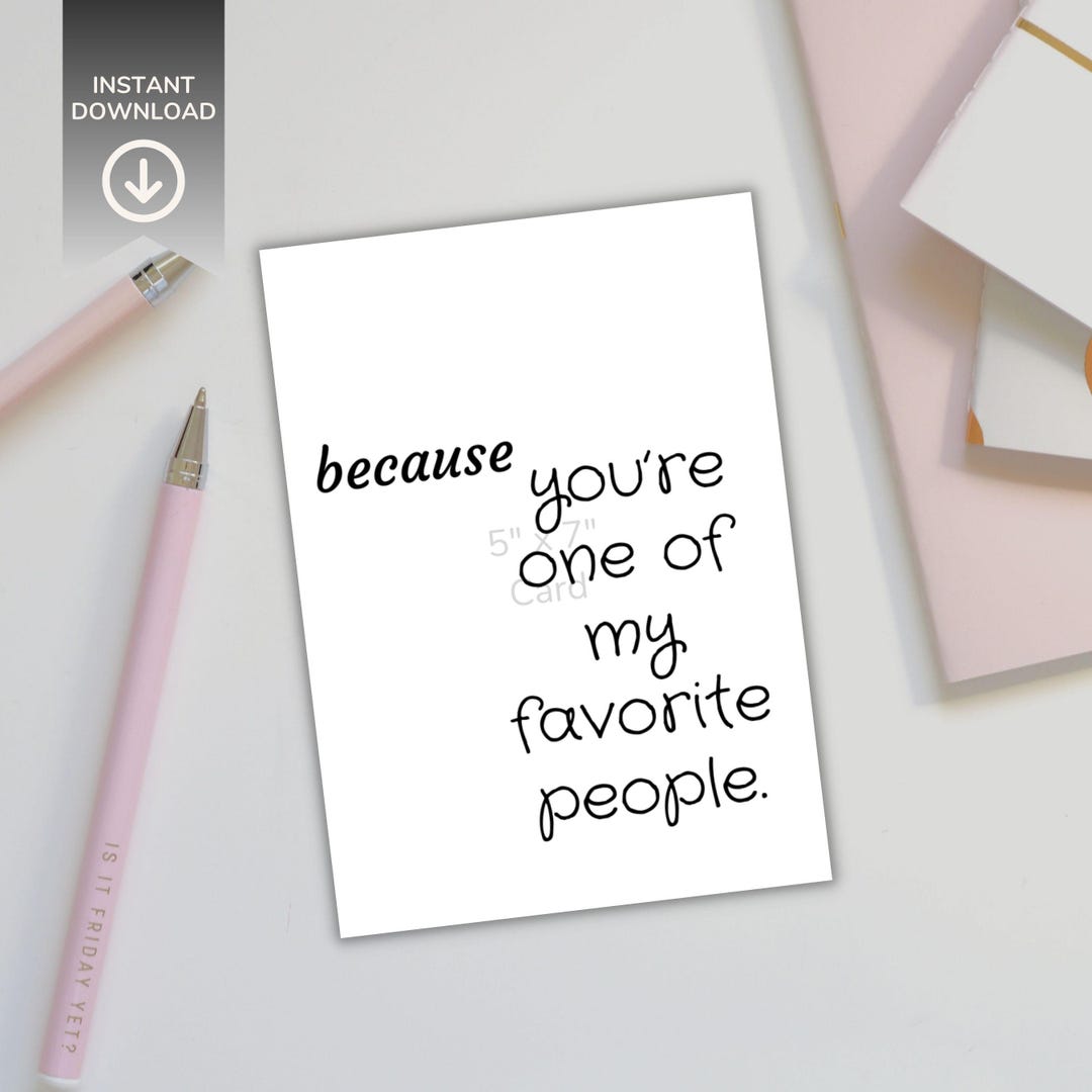 Printable Greeting Card Digital Download Birthday Card and Envelope ...