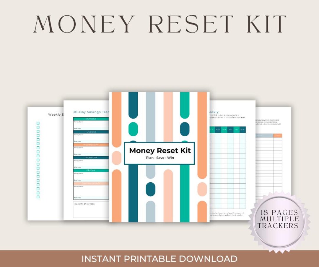 Money Reset Kit: 30-day Budget Planner, Savings Tracker (PDF ...