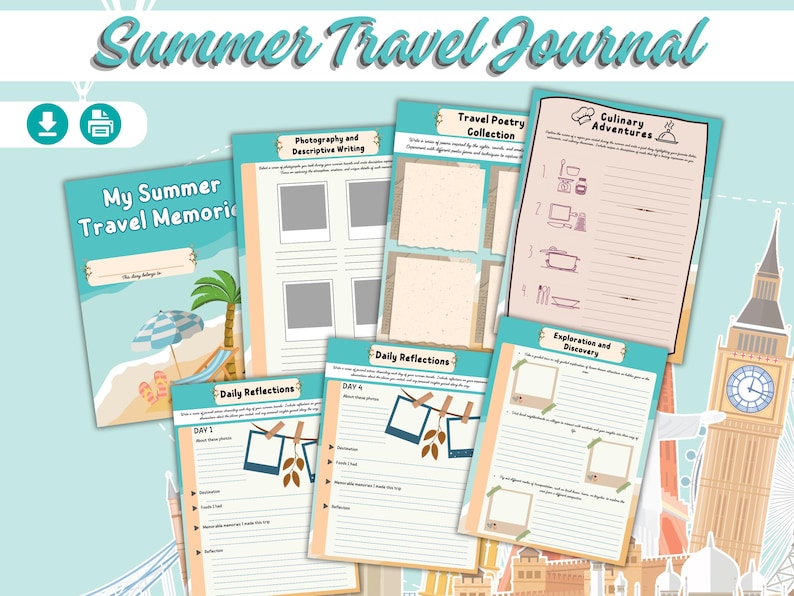 Teen Travel Journal Printable: Road Trip Activity Book (PDF Download ...