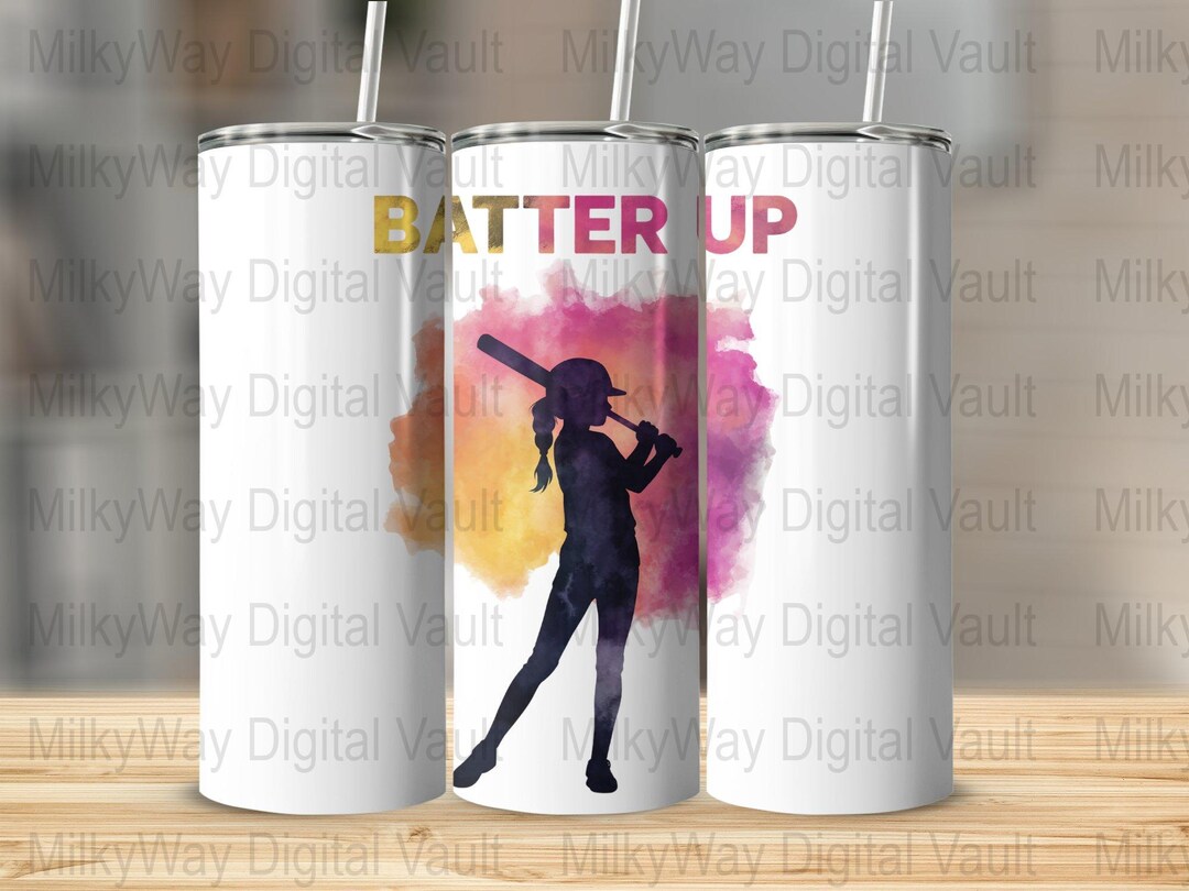 Batter up Softball PNG, Watercolor Softball Clipart, Girl Softball ...