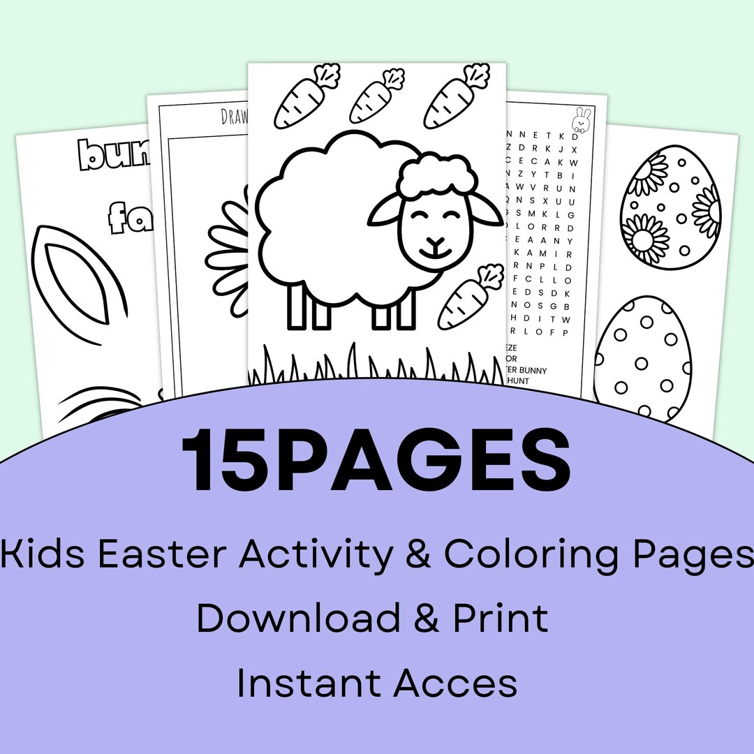 Easter Spring Coloring Pages for Kids - 15 Printable Activity Pages ...