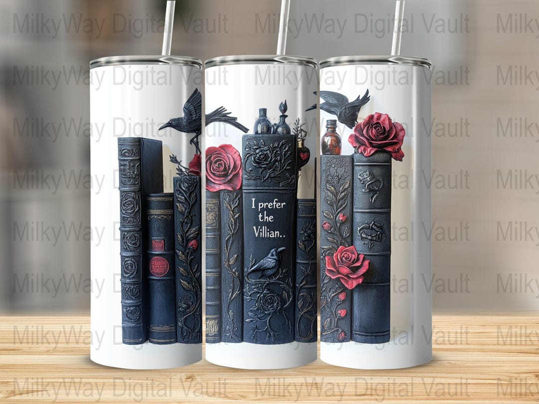 Gothic Book Stack Tumbler Design: Dark Academia (digital Download) - Etsy