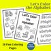 Let's Color the Alphabet A-Z - Digital Download Coloring Pages - Etsy