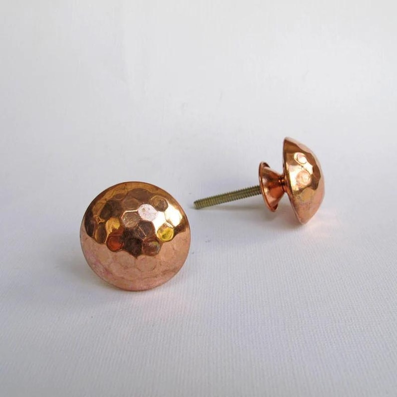 Hammered Copper Dot Drawer Knobs - Etsy