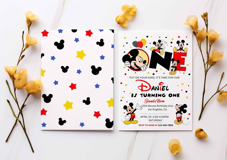 Editable Mickey Mouse Birthday Invitation: DIY Party Template (instant ...