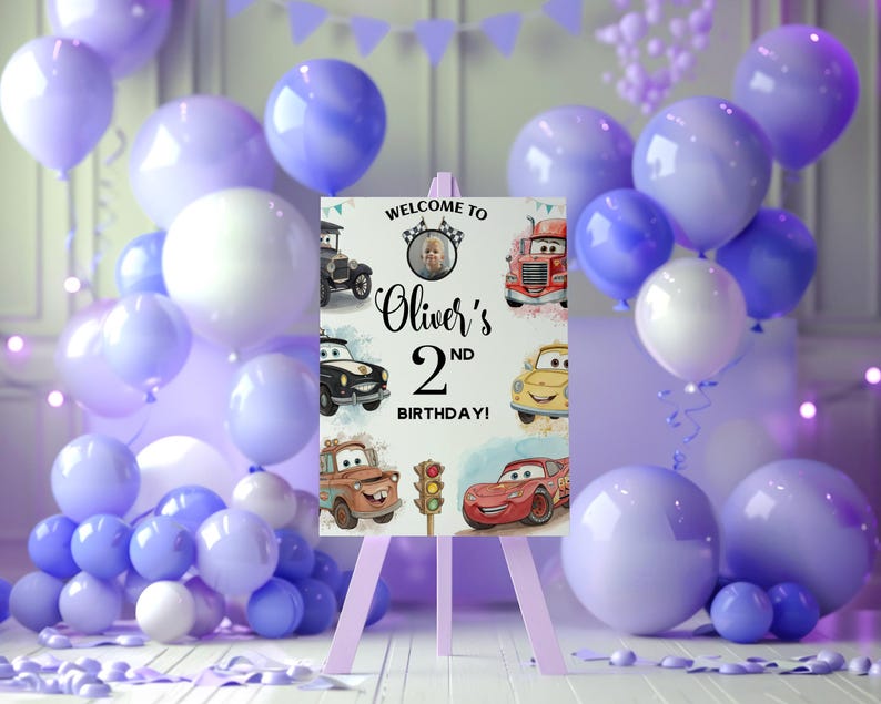 Editable Cars Birthday Welcome Sign, Lightning Mcqueen Banner - Etsy
