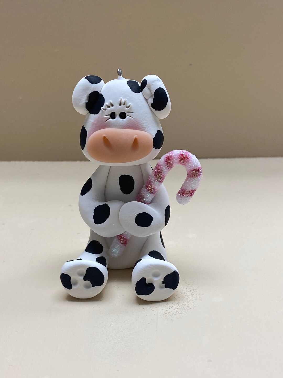 Cow With a Candy Cane Ornament - Etsy