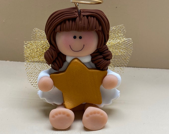 Brown Hair Angel Ornament - Etsy