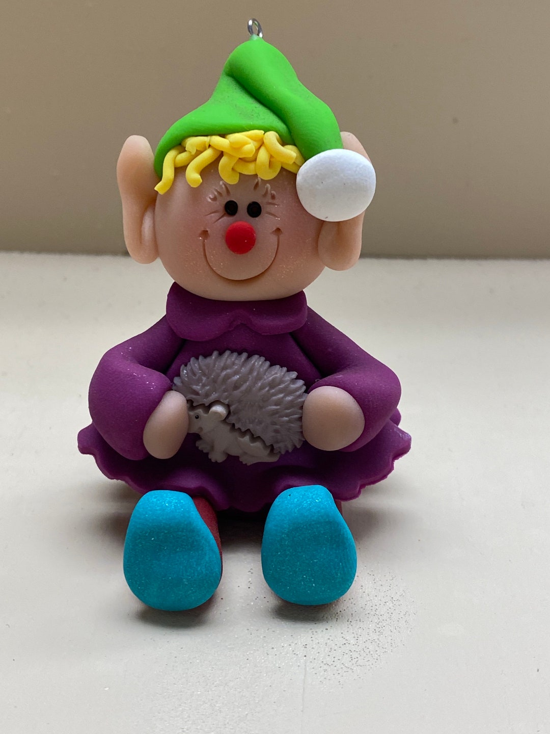Elf With a Hedgehog Ornament - Etsy
