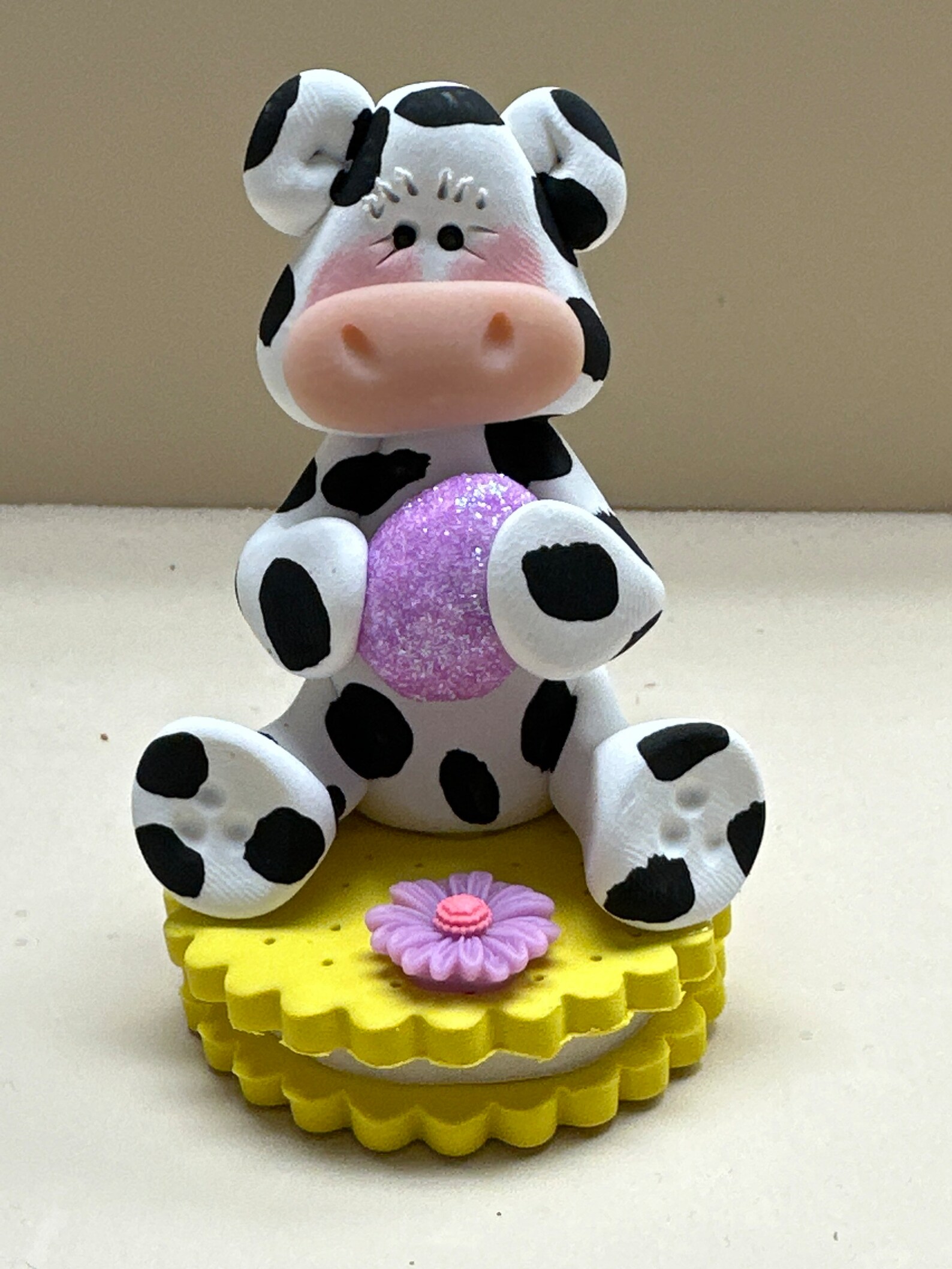 Cow on a Lemon Cookie - Etsy