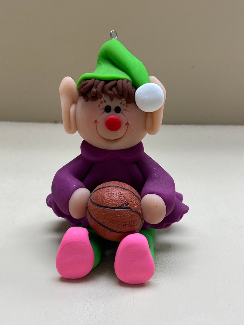 Elf With a Basketball Ornament - Etsy