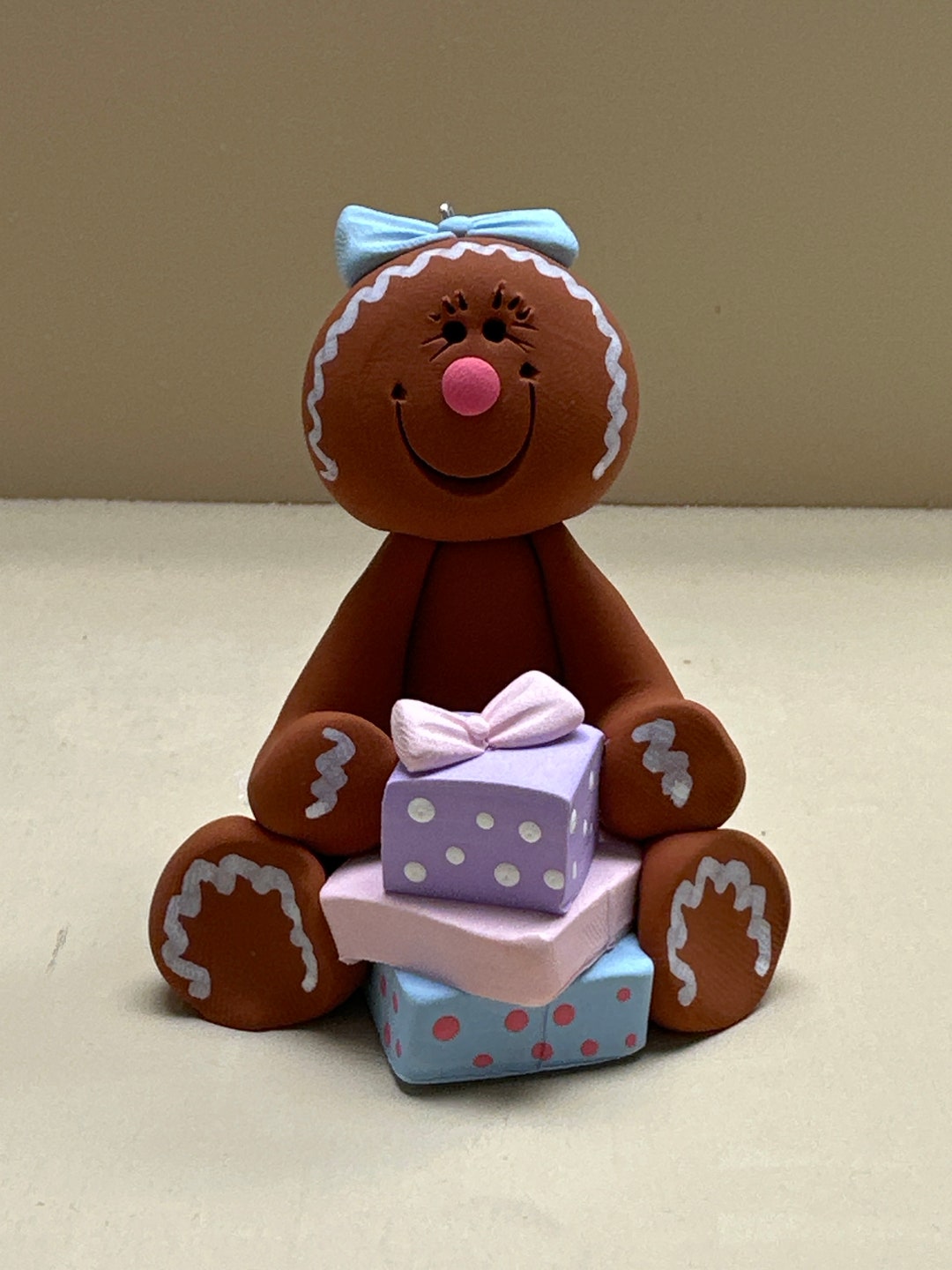 Gingerbread With a Stack of Presents Ornament - Etsy