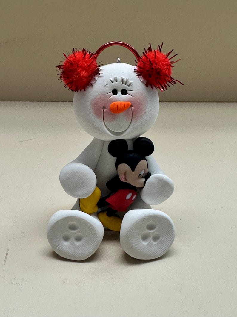 Snowman With Mickey Mouse Ornament - Etsy