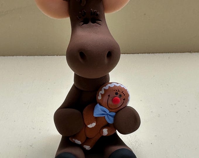 Moose With a Gingerbread Ornament - Etsy