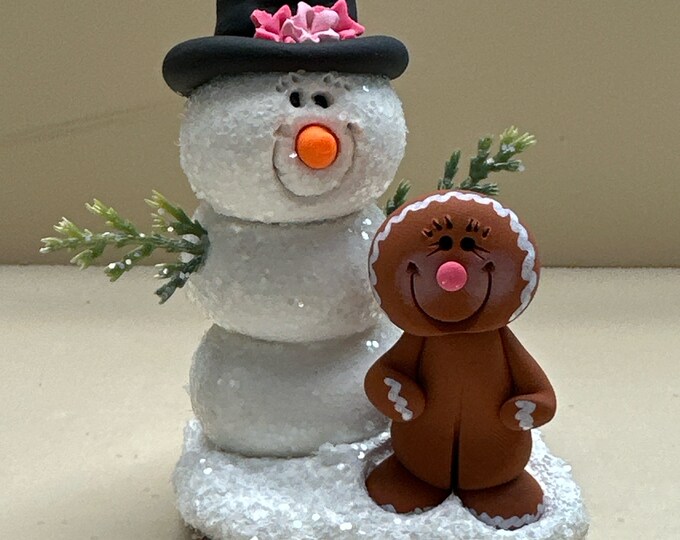 Snowman With a Gingerbread - Etsy