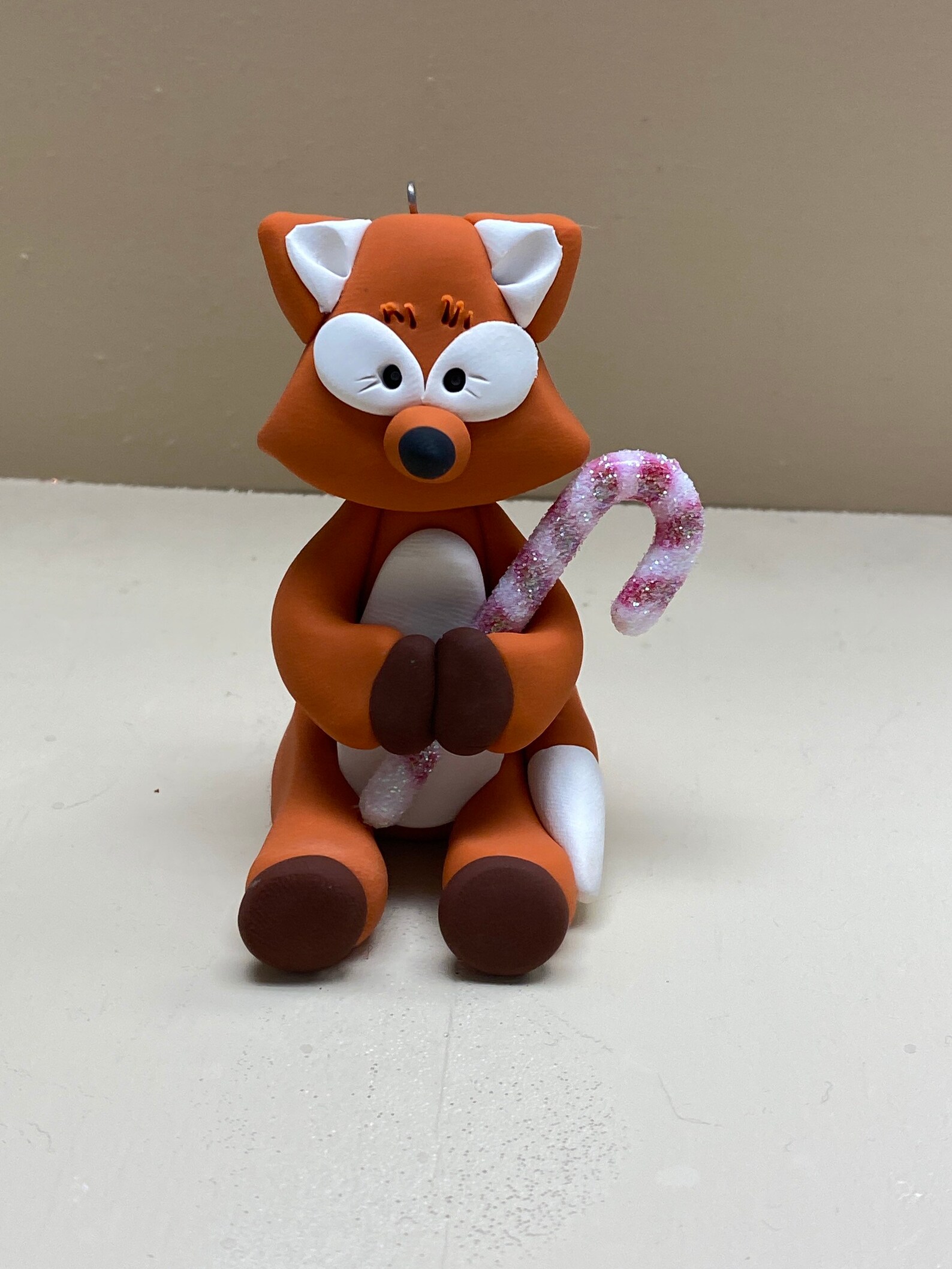 Fox With a Candy Cane Ornament - Etsy