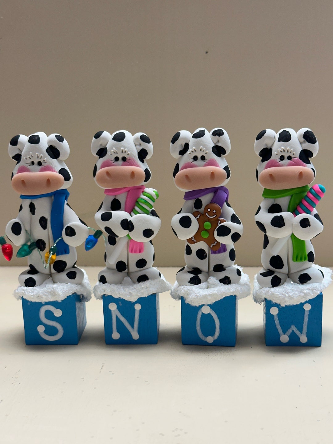Set of Cow Snow Blocks in Blue - Etsy