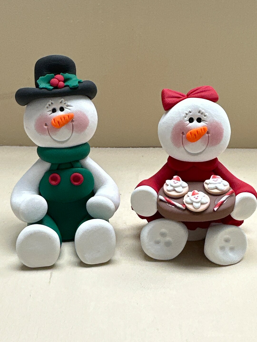 Set of Snowmen With Santa Cookies Not Ornaments - Etsy