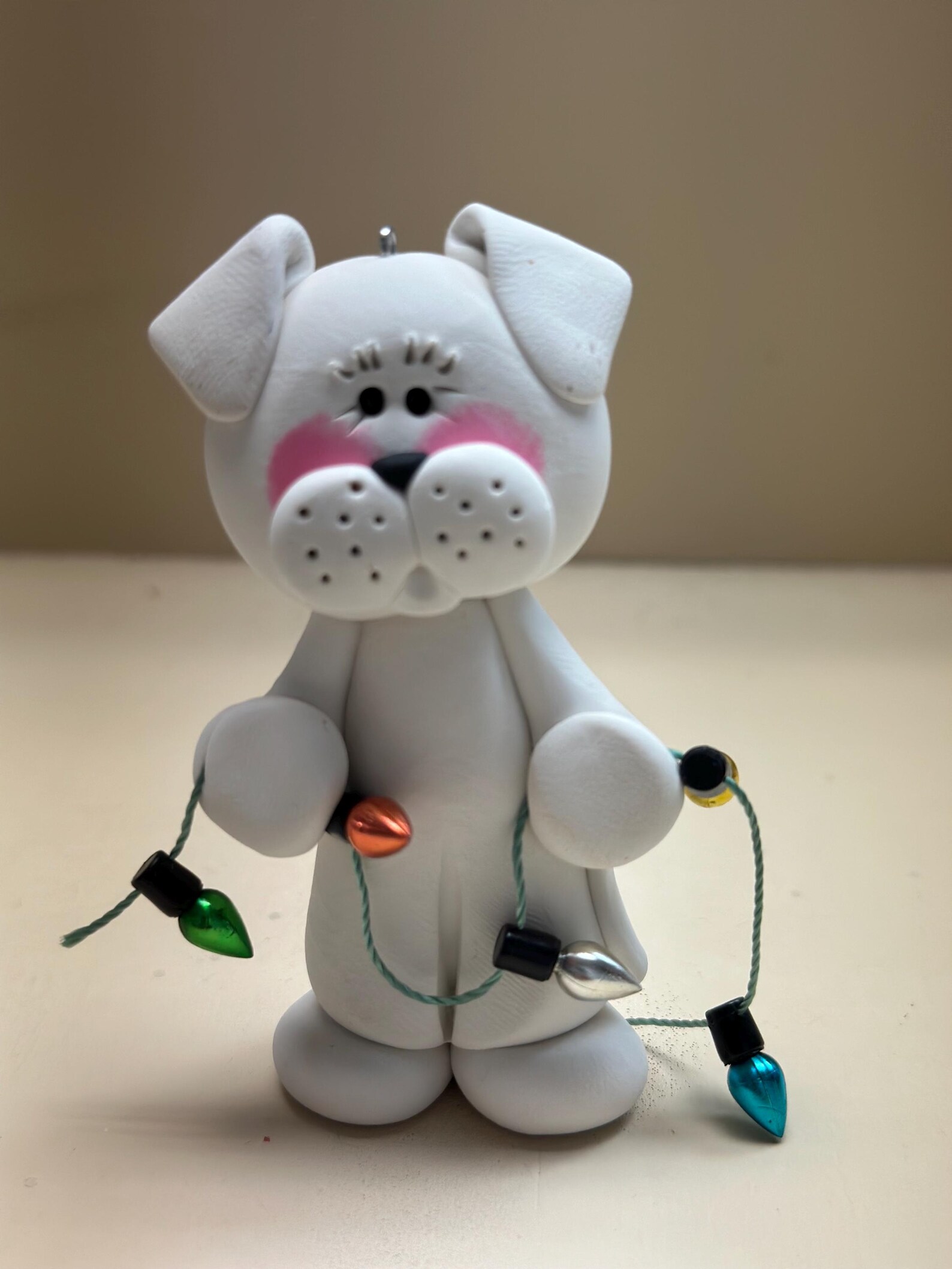 White Dog With Lights Ornament - Etsy