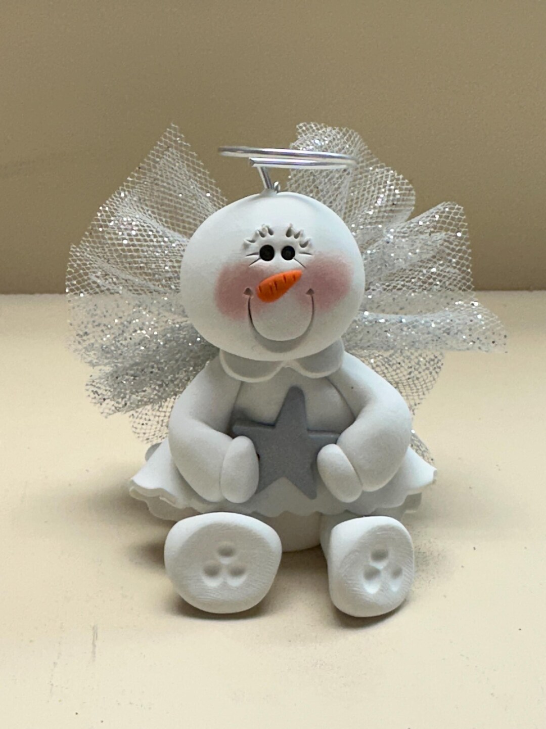 Snowman Angel Ornament in Silver - Etsy